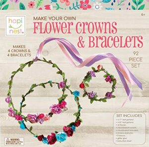 hapinest make your own flower crowns and bracelets craft kit for girls gifts ages 6 7 8 9 10 years old and up