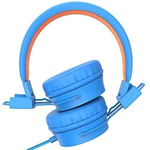 ChenFec 2 Pack Kids Headphones Stereo Foldable Headphones Adjustable Wired Over Ear Headsets with Microphone 3.5mm Jack for Online Learning Toddlers/Children/Travel/Boys/Girls Kid Headphone