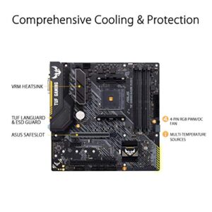 ASUS TUF Gaming B450M-PLUS II AMD AM4 (Ryzen 5000, 3rd Gen Ryzen microATX Gaming Motherboard (DDR4 4400(O.C.), USB 3.2 Gen 2 Type-A, BIOS Flashback, 256Mb BIOS Flash ROM, AI Noise Cancelling Mic