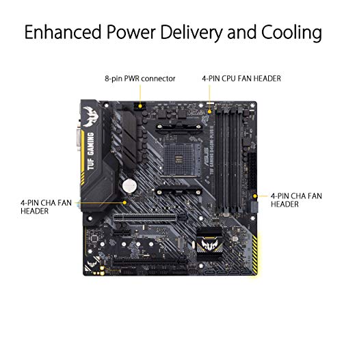 ASUS TUF Gaming B450M-PLUS II AMD AM4 (Ryzen 5000, 3rd Gen Ryzen microATX Gaming Motherboard (DDR4 4400(O.C.), USB 3.2 Gen 2 Type-A, BIOS Flashback, 256Mb BIOS Flash ROM, AI Noise Cancelling Mic