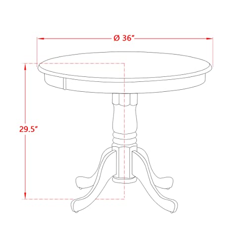 East West Furniture Dining Table, 36x36 Inch, AMT-AWA-TP