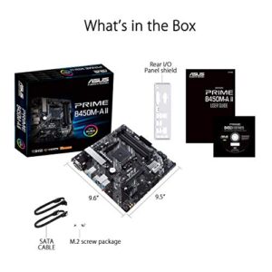 ASUS Prime B450M-A II AMD AM4 (Ryzen 5000, 3rd/2nd/1st Gen Ryzen Micro ATX Motherboard (128GB DDR4, 4400 O.C.), NVMe, HDMI 2.0b/DVI/D-Sub, USB 3.2 Gen 2, BIOS Flashback, and Aura Sync)