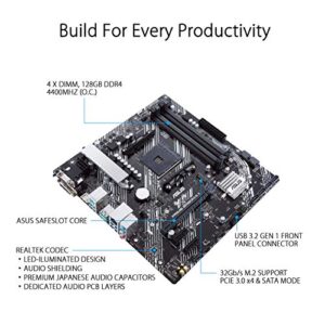 ASUS Prime B450M-A II AMD AM4 (Ryzen 5000, 3rd/2nd/1st Gen Ryzen Micro ATX Motherboard (128GB DDR4, 4400 O.C.), NVMe, HDMI 2.0b/DVI/D-Sub, USB 3.2 Gen 2, BIOS Flashback, and Aura Sync)