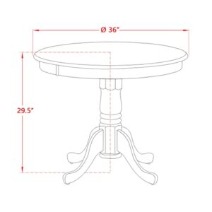 East West Furniture Dining Table, 36x36 Inch, AMT-LWH-TP