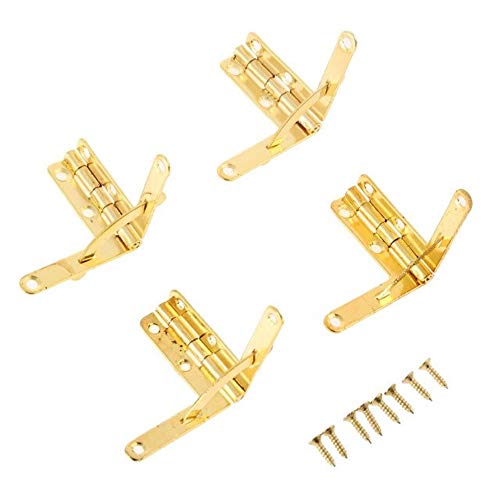 AIGUO 12/20pcs, Iron Small Antique Bronze/Gold Hinge, 33×30mm (1.3×1.18in)/28×22mm (1.1×0.87in), Used for Miniature Furniture, Jewelry Boxes and Wooden Boxes, with Screws (Color : C 12pcs)