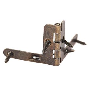 AIGUO 12/20pcs, Iron Small Antique Bronze/Gold Hinge, 33×30mm (1.3×1.18in)/28×22mm (1.1×0.87in), Used for Miniature Furniture, Jewelry Boxes and Wooden Boxes, with Screws (Color : C 12pcs)