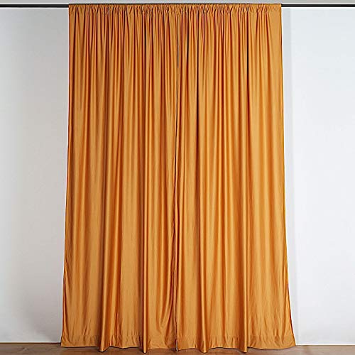 BalsaCircle 10 ft x 10 ft Gold Polyester Photography Backdrop Drapes Curtains Panels - Wedding Decorations Home Party Reception Supplies