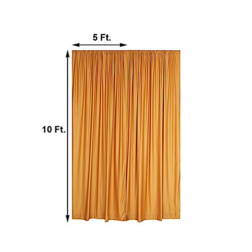 BalsaCircle 10 ft x 10 ft Gold Polyester Photography Backdrop Drapes Curtains Panels - Wedding Decorations Home Party Reception Supplies