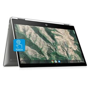 hp x360 14 chromebook laptop computer 14" hd sva touch display intel pentium dual-core n5000 processor 4gb ddr4 128gb emmc wifi webcam chrome os google classroom compatible w/ 32gb sd card