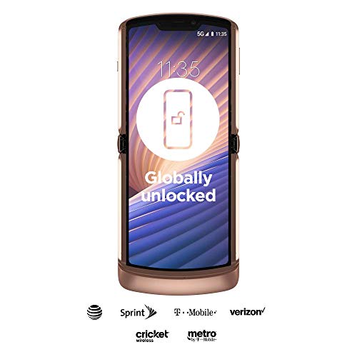 Razr 5G | Unlocked| Made for US by Motorola | 8/256GB | 48MP Camera | 2020 | Blush Gold