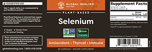 Global Healing Center Oxy-Powder & Selenium Kit - Natural, Oxygen Based Colon Cleanser of Intestinal Tract & Vegan Antioxidant Supplement for Thyroid Support & Immune System Health- 160 Capsules Total