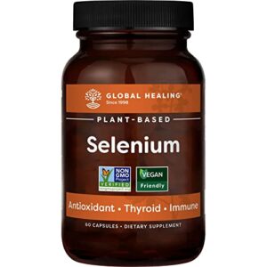 Global Healing Center Oxy-Powder & Selenium Kit - Natural, Oxygen Based Colon Cleanser of Intestinal Tract & Vegan Antioxidant Supplement for Thyroid Support & Immune System Health- 160 Capsules Total