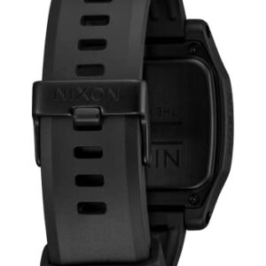 NIXON High Tide A1308 - All Black - Digital Watch for Men and Women - Water Resistant Surfing, Diving, Fishing Watch - Men’s Water Sport Watches - Customizable 44 mm Face, 23mm PU Band