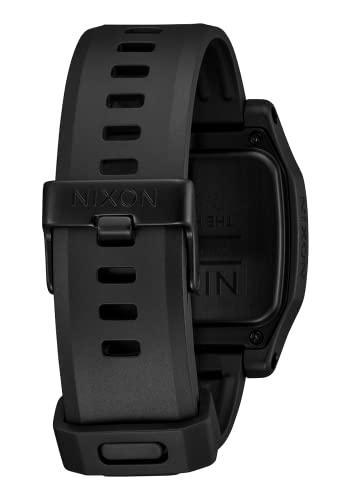 NIXON High Tide A1308 - All Black - Digital Watch for Men and Women - Water Resistant Surfing, Diving, Fishing Watch - Men’s Water Sport Watches - Customizable 44 mm Face, 23mm PU Band