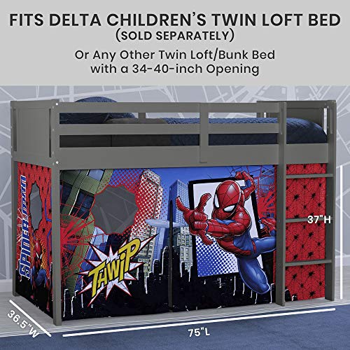 Spider-Man Loft Bed Tent - Curtain Set for Low Twin Loft Bed (Bed Sold Separately) by Delta Children