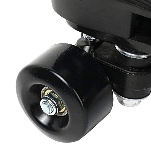 XUDREZ Roller Skates, Double-Row Roller Skates for Unisex, Roller Skates PU Leather High-top Roller Skates Four-Wheel Roller Skates Shiny Roller Skates (Black Wheel,Women's 8 / Men's 6.5)