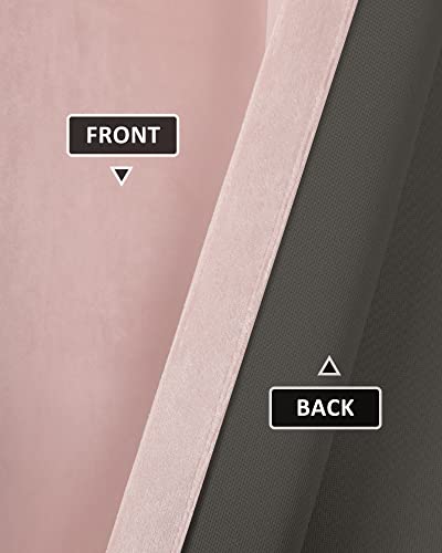 SMILETIME Pink 84in Room Darkening Velvet Curtains with Grommet, Thermal Insulated Super Soft Privacy Noise Reducing Velvet Drapes for Living Room, 2 Panels (Pink, 38Wx84L)