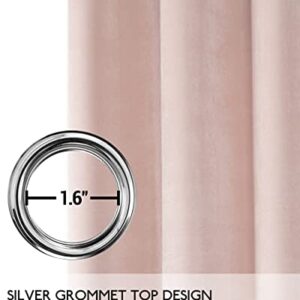 SMILETIME Pink 84in Room Darkening Velvet Curtains with Grommet, Thermal Insulated Super Soft Privacy Noise Reducing Velvet Drapes for Living Room, 2 Panels (Pink, 38Wx84L)