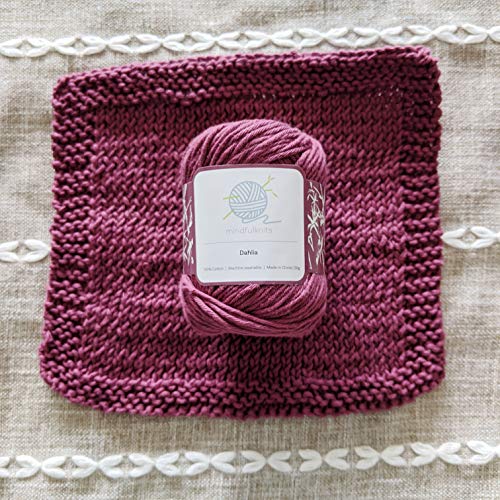 Mindfulness Flora Beginners Knitting Kit, Includes 100% Cotton Knitting Yarn, Circular Knitting Needles, Yarn Needle - Make Washcloths - Knit kit for Mindfulness and Relaxation – by mindfulknits