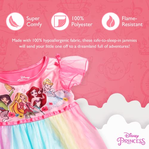 Disney Girls' Princess Fantasy Gown Nightgown, PRINCESS PARTY GOWN 4, 4T