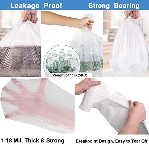 Biodegradable Garbage Bags, 3-5 Gallon Small Trash Bag, Compostable Waste Bags Wastebasket Trash Can Bin Liners for Bathroom Bedroom Office