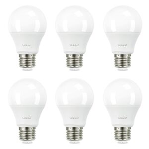 linkind a19 led light bulb, 60w equivalent light bulbs, 9w 2700k soft white, 800 lumens non-dimmable led bulb, e26 standard base, energy efficient ul listed, 6 pack led lights for bedroom home office