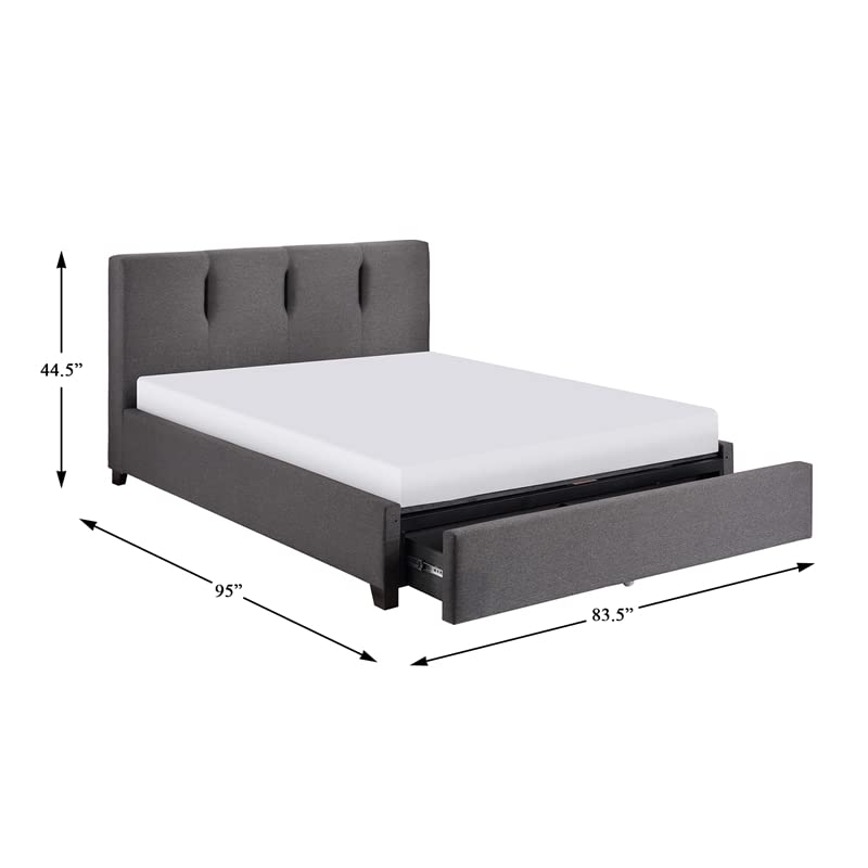 Lexicon Woodwell Platform Bed with Storage, Cal King, Graphite