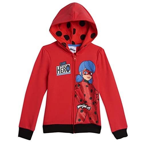 Miraculous Ladybug Little Girls Zip Up Hoodie Red 5