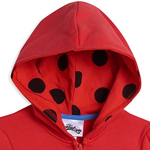 Miraculous Ladybug Little Girls Zip Up Hoodie Red 5