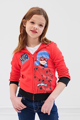 Miraculous Ladybug Little Girls Zip Up Hoodie Red 5