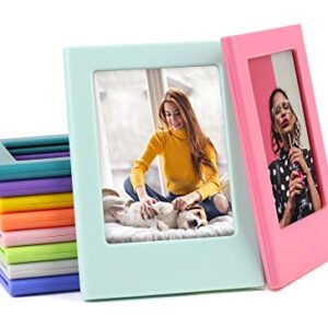 QUEEN3C 10 Pieces Colorful 3 Inch Mini Film Magnetic Photo Picture Frame, Mini Table Photo Frame, Fridge Magnetic Photo Frame. Compatible with Fujifilm Instax Mini, Small Polaroid Photos.