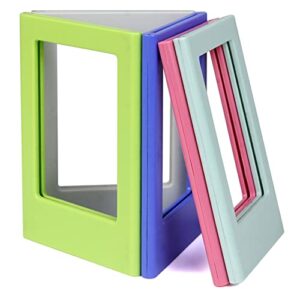 QUEEN3C 10 Pieces Colorful 3 Inch Mini Film Magnetic Photo Picture Frame, Mini Table Photo Frame, Fridge Magnetic Photo Frame. Compatible with Fujifilm Instax Mini, Small Polaroid Photos.