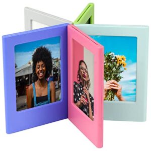 QUEEN3C 10 Pieces Colorful 3 Inch Mini Film Magnetic Photo Picture Frame, Mini Table Photo Frame, Fridge Magnetic Photo Frame. Compatible with Fujifilm Instax Mini, Small Polaroid Photos.