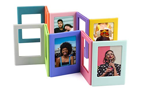 QUEEN3C 10 Pieces Colorful 3 Inch Mini Film Magnetic Photo Picture Frame, Mini Table Photo Frame, Fridge Magnetic Photo Frame. Compatible with Fujifilm Instax Mini, Small Polaroid Photos.