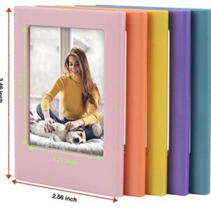 QUEEN3C 10 Pieces Colorful 3 Inch Mini Film Magnetic Photo Picture Frame, Mini Table Photo Frame, Fridge Magnetic Photo Frame. Compatible with Fujifilm Instax Mini, Small Polaroid Photos.