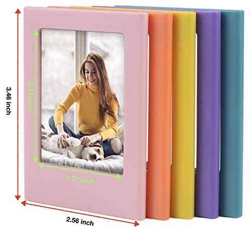 QUEEN3C 10 Pieces Colorful 3 Inch Mini Film Magnetic Photo Picture Frame, Mini Table Photo Frame, Fridge Magnetic Photo Frame. Compatible with Fujifilm Instax Mini, Small Polaroid Photos.