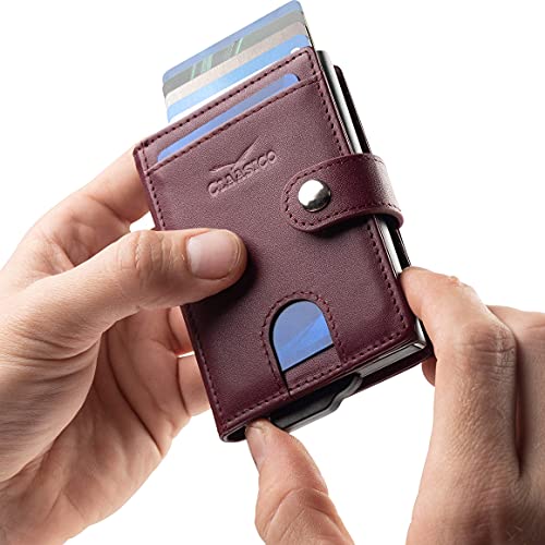 Claasico Men Slim Bifold Pop Up Wallet & Credit Card Case | Compact Card Holder w/Pop Out Button & ID Window