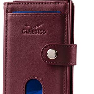 Claasico Men Slim Bifold Pop Up Wallet & Credit Card Case | Compact Card Holder w/Pop Out Button & ID Window