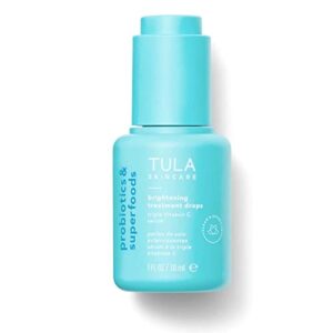 tula skin care brightening treatment drops - vitamin c serum, brightens the look of dull skin & dark spots, 1fl oz