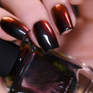 ILNP Eclipse - Black to Red Ultra Chrome Nail Polish