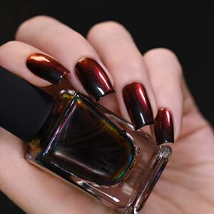 ILNP Eclipse - Black to Red Ultra Chrome Nail Polish