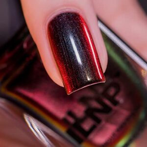 ILNP Eclipse - Black to Red Ultra Chrome Nail Polish