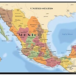 Map - Mexico Wall Poster with Push Pins