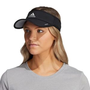 adidas Women's Superlite 2 Athletic Sport Performance Adjustable Fit Visor, Black, One Size