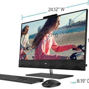 HP Pavilion 27 TOUCH Desktop 2TB SSD 64GB RAM Win 10 Pro (Intel Core i9-10900 processor w TURBO Boost to 5.20GHz, 64 GB RAM, 2 TB SSD, 27-inch FHD TOUCHSCREEN, Win 10 Pro) PC Computer All-in-One Black