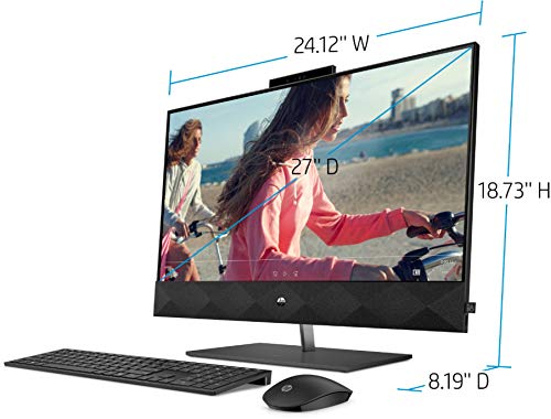 HP Pavilion 27 TOUCH Desktop 2TB SSD 64GB RAM Win 10 Pro (Intel Core i9-10900 processor w TURBO Boost to 5.20GHz, 64 GB RAM, 2 TB SSD, 27-inch FHD TOUCHSCREEN, Win 10 Pro) PC Computer All-in-One Black