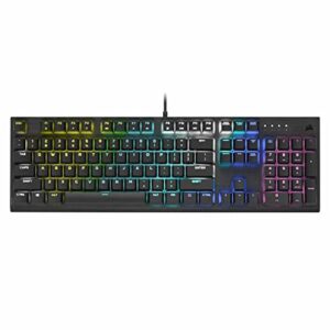 corsair wired k60 rgb pro mechanical gaming keyboard - cherry mechanical keyswitches - durable aluminumframe - customizable per-key rgb backlighting, black