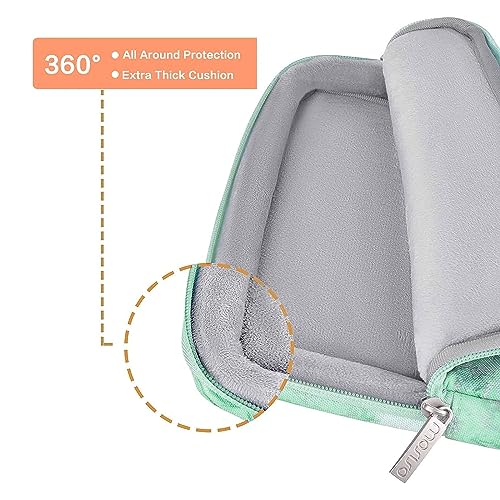 MOSISO 360 Protective Laptop Sleeve Compatible with MacBook Air/Pro, 13-13.3 inch Notebook, Compatible with MacBook Pro 14 inch 2023-2021 A2779 M2 A2442 M1, Watercolor Marble Bag with Belt, Green