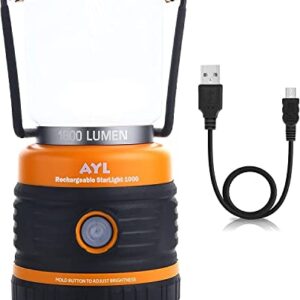 LED Camping Lantern Rechargeable, 1800LM, 4 Light Modes, 4400mAh Power Bank, IP44 Waterproof, Perfect Lantern Flashlight for Hurricane, Emergency, Power Outages, Home and More, USB Cable Included