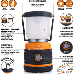 LED Camping Lantern Rechargeable, 1800LM, 4 Light Modes, 4400mAh Power Bank, IP44 Waterproof, Perfect Lantern Flashlight for Hurricane, Emergency, Power Outages, Home and More, USB Cable Included